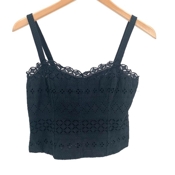 LOFT | Tops | Loft Black Eyelet Cropped Tank Top | Poshmark